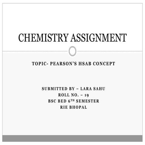 Pearson's HSAB Theory | PPTX