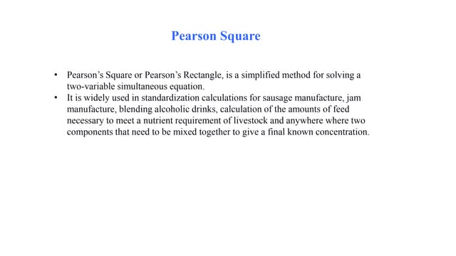 Pearson square - Balancing Rations | PPT