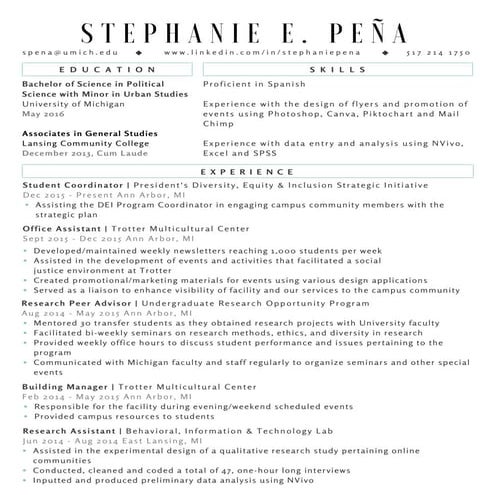 Peña, Stephanie Resume | PDF