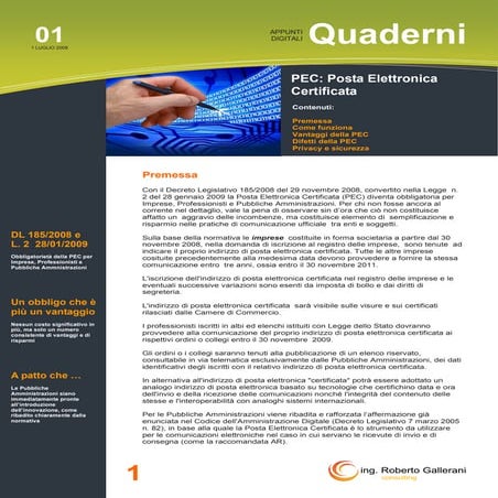 Pec posta elettronica certificata | PDF