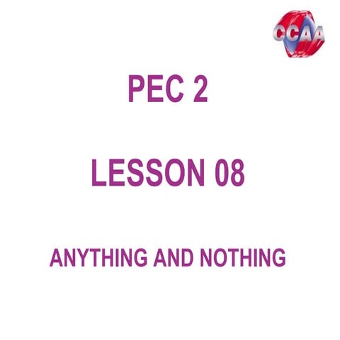 Pec2 lesson08 anything nothing | PPT