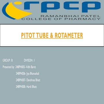 Pitote tu e and rota meter pharmaceutical engerring | PPTX