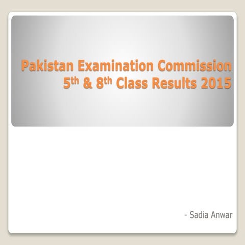 Punjab Examination Commission PEC 5th & 8th Results | PPT