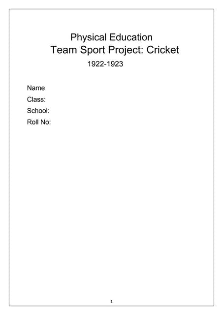 Physical Education project class 12 | DOCX