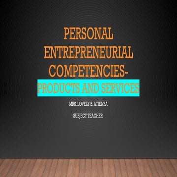 Products and Services for Entrepreneurship for Grade 7 to Grade 10 ...