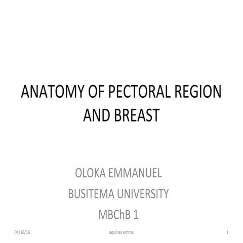 Pectoral region and breast surgical anatomy | PPT