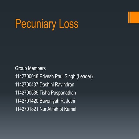 Pecuniary loss | PPT