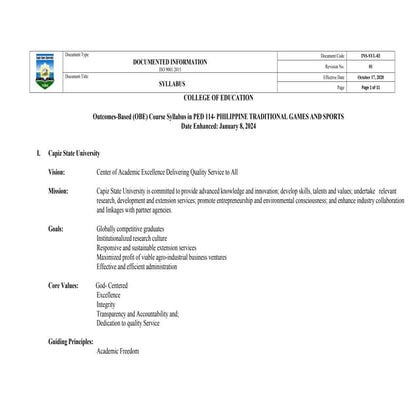 PED 114 Bachelor of Physical Education Course Syllabus.docx