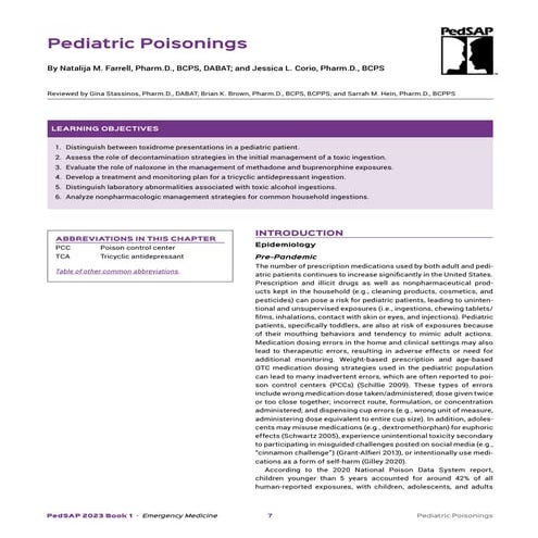 Pediatric Poisoning : Pediatric poisoning | PDF