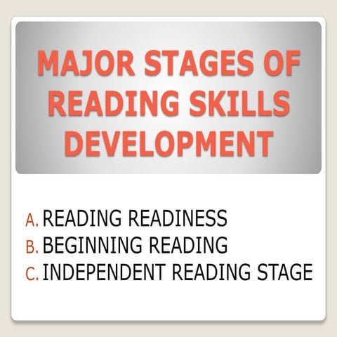 Ped 2 major stages of reading skills development | PPTX
