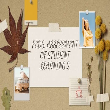 PED 6: Assessment of Student Learning 2. | PPTX