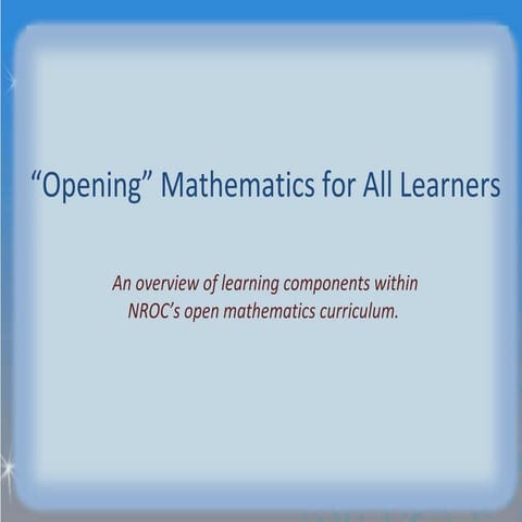 NROC Mathematics Pedagogical Features | PPT