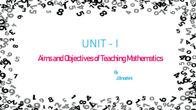 Objectives of teaching mathematics & Blooms Taxonomy | PPTX