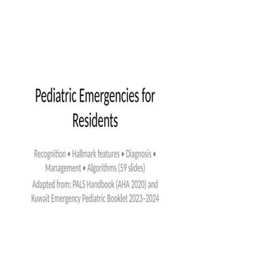 Emergency medicine in pediatric and infant | PPTX