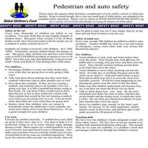 Pedestrian and Auto Safety | PDF | Parenting | Family and Relationships
