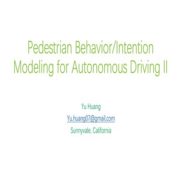 Pedestrian Behavior Intention Modeling For Autonomous Driving Ii Pdf