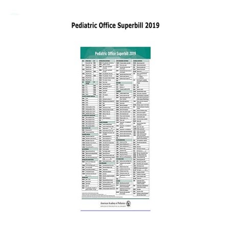 Pediatric Office Superbill 2019 | PDF | Publishing Industry | Industries