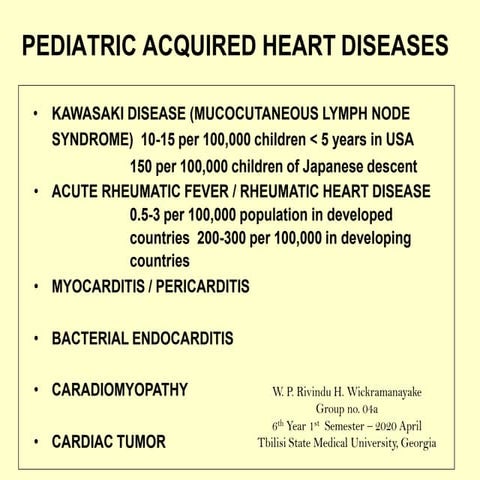 Pediatric Acquired Heart Diseases - Rivin | PPTX