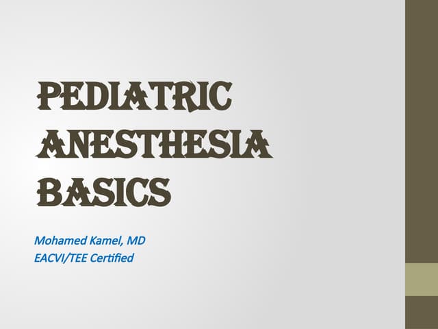 ANESTHESIA MANAGEMENT OF CLEFT LIP & PALATE | PPTX