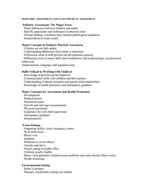Pediatric assessment sheet copy | DOCX