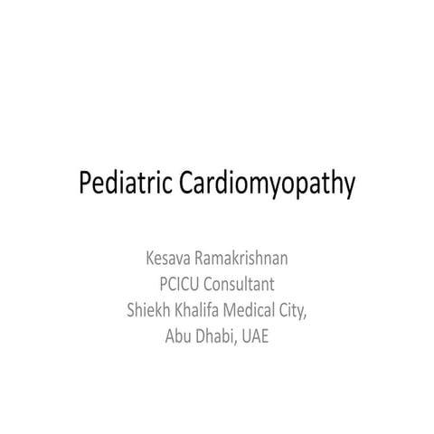 Pediatric cardiomyopathy | PPTX