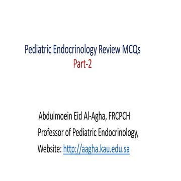 Pediatric Endocrinology Review Part 2 Pdf