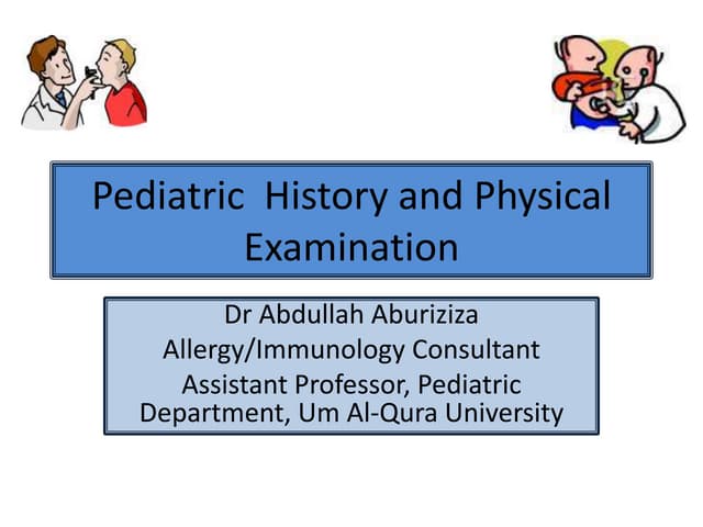 History taking in pediatrics | PPTX