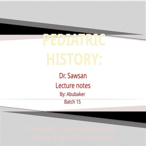 Pediatric case history | DOCX