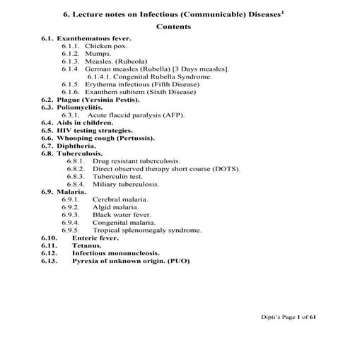 Pediatric lecture notes infectious diseases | PDF