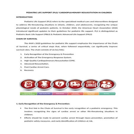 PEDIATRIC LIFE SUPPORT- CHAIN OF SURVIVAL.docx