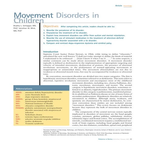 Pediatric movement disorder | PDF