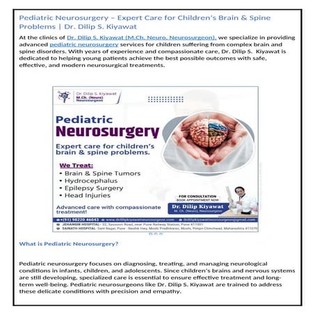Pediatric Neurosurgery – Expert Care for Children’s Brain & Spine ...