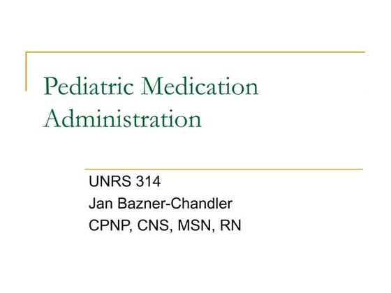 Drug dosage and IV fluid calculation for pediatric | PPTX