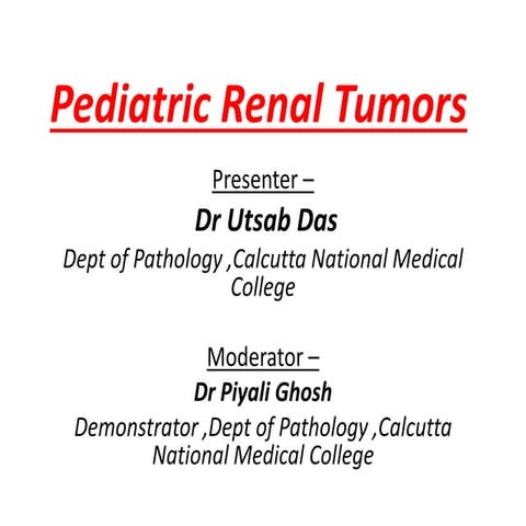 Pediatric Renal Tumors | PPTX