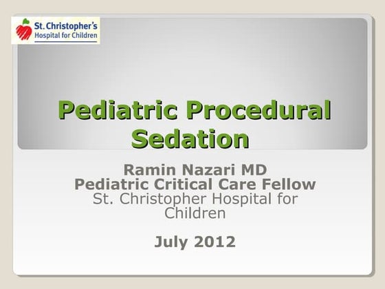 Paediatric Procedural Sedation | PPT
