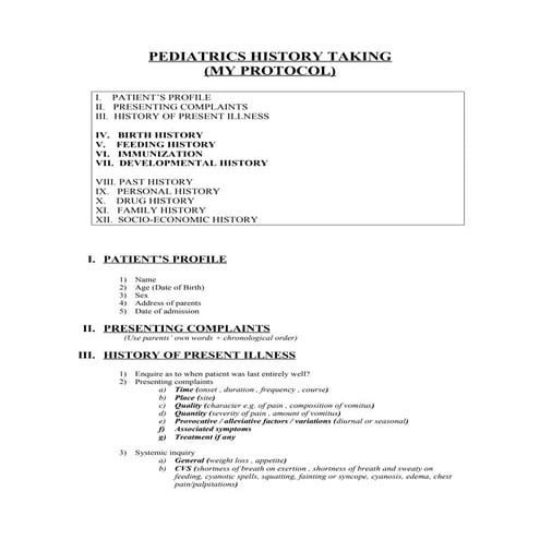 History taking for nursing students | DOCX