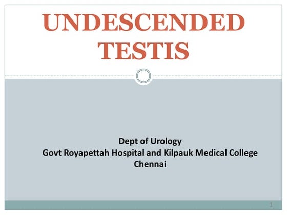 Undescended Testis (UDT) | PPT