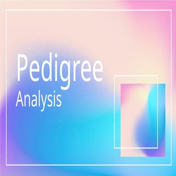 Pedigree Analysis Genetics Inheritance ppt | PPTX