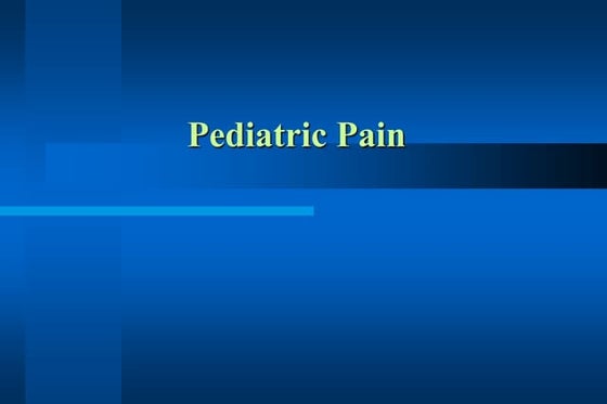 Pain management in children | PPTX | Physical Therapy | Wellness