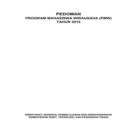 Panduan P2MW 2024 sebagai panduan dalam penyusunan proposal p2mw 2024 | PDF