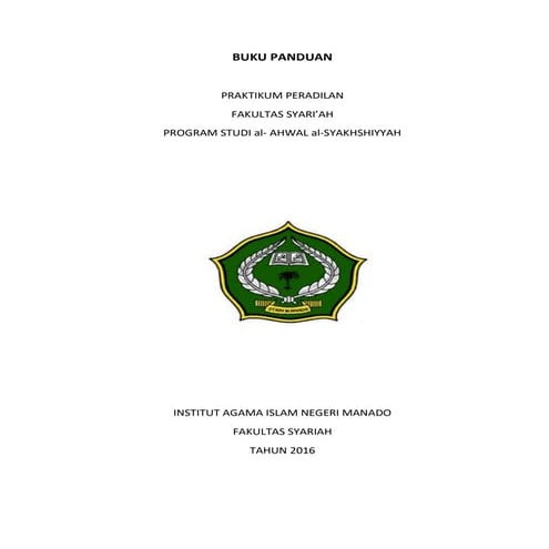 BUKU PANDUAN: Pedoman Praktikum Peradilan | PDF