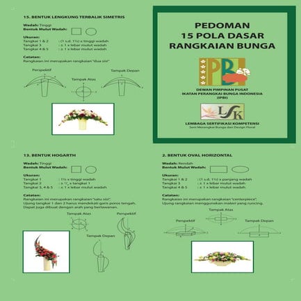 Pedoman 15 pola dasar rangkaian bunga kreatif | PDF