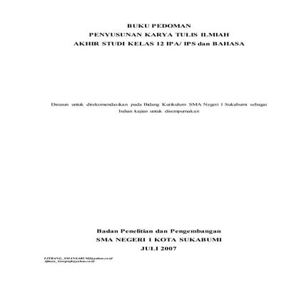 Pedoman Penyusunan Karya Tulis Ilmiah untuk Kelas 12 IPA/ IPS dan ...