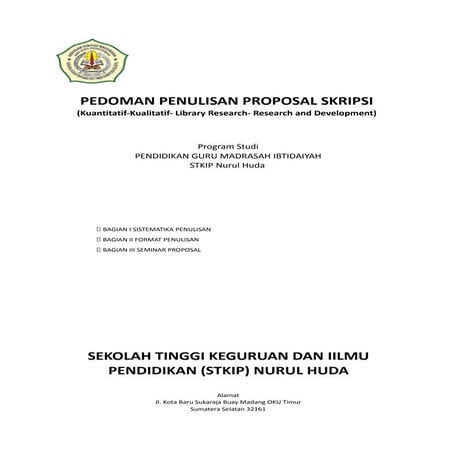 Pedoman penyususnan proposal pgmi | PDF