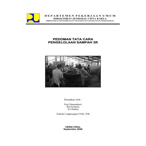 Pedoman tata cara pengolahan sampah 3 r | PDF