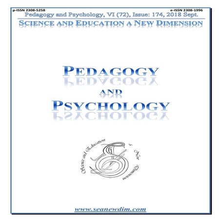 SCIENCE and EDUCATION a NEW DIMENSION PEDAGOGY and PSYCHOLOGY Issue 174 | PDF