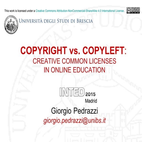 Copyright vs. Copyleft in Open Educational Resources for e-Learning | PPT