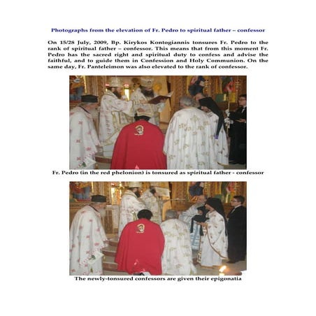 Photographs From the Elevation of Fr. Pedro to Spiritual Father ...