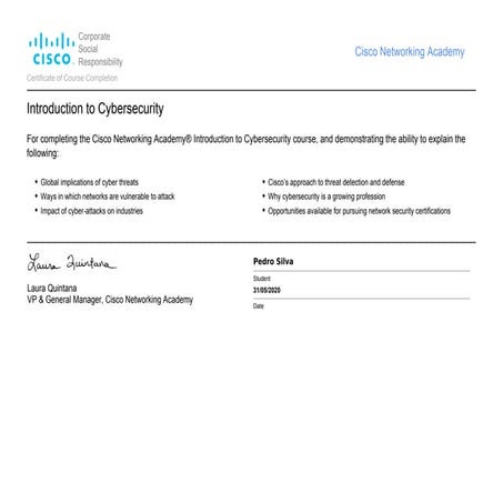 Pedro silva introduction to -certificate (1) | PDF