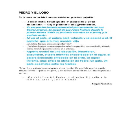 Pedro y el lobo | PDF